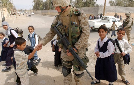 Iraqi Children Greet Us Marines 24 Editorial Stock Photo - Stock Image ...