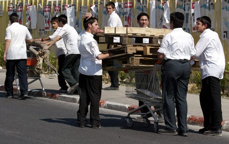 Ultraorthodox Jewish Students Join Together Transport Editorial Stock ...