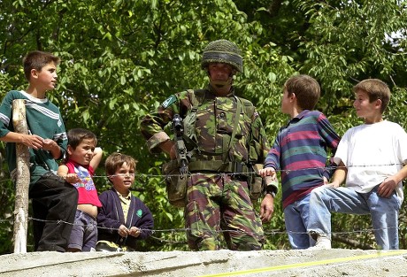 Brodec Macedonia Children Stand By British Editorial Stock Photo ...