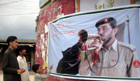 Pakistani Boys Look Poster Showing Paramilitary Editorial Stock Photo ...