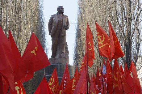 Red Flags Wave Around Soviet Leader Editorial Stock Photo - Stock Image ...