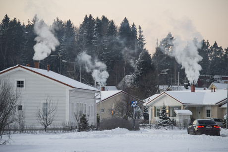 Smoke Stoves Fireplaces During Cold Winter Editorial Stock Photo ...