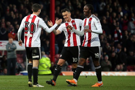 Tom Field Celebrates Scoring Brentfords Second Editorial Stock Photo ...