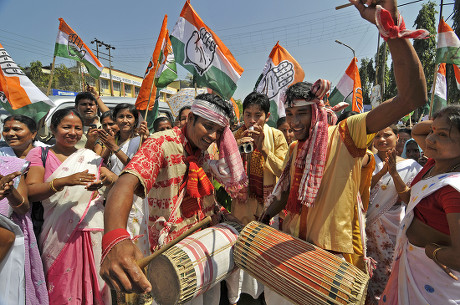 Congress Supporters Dance While Taking Part Editorial Stock Photo ...