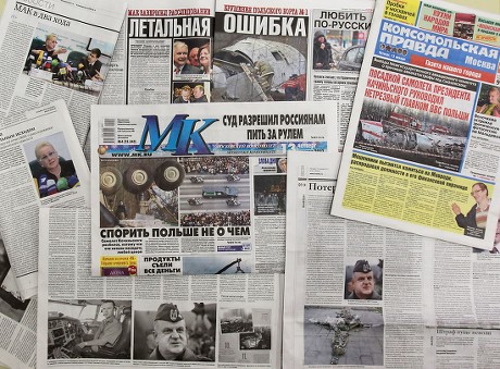 Picture Shows Articles Photos Russian Newspapers Editorial Stock Photo ...