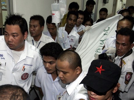 Thai Medics Rush Wounded Body Covered Editorial Stock Photo - Stock ...
