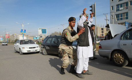 Afghan Security Officials Frisk People Checkpost Editorial Stock Photo ...