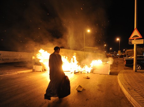 Resident Throws Refuse Into Burning Roadblocks Editorial Stock Photo ...
