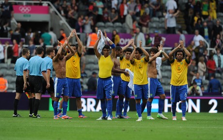 Brazilian Olympic Soccer Team Celebrate Their Editorial Stock Photo ...