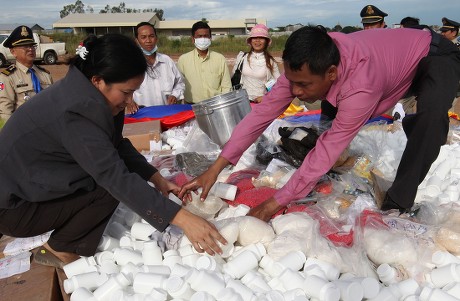 Cambodian Officials Place Drugs Destroy During Editorial Stock Photo ...