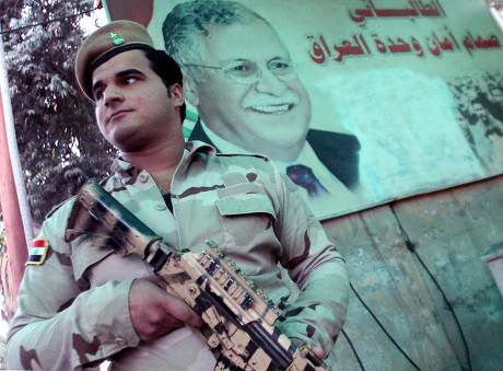 Kurdish Soldier Stands Guard Next Poster Editorial Stock Photo - Stock ...