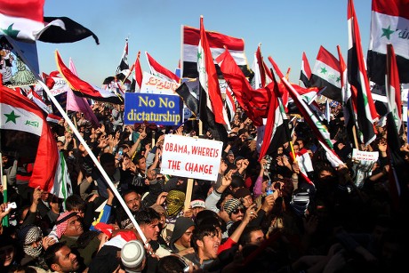 Iraqi Sunni Protesters Chant Slogans Carry Editorial Stock Photo ...