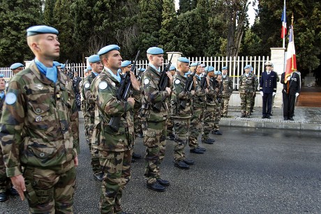 French United Nations Peacekeepers Stand Attention Editorial Stock ...
