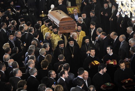 Lebanese Clergymen Pray Next Coffin Orthodox Editorial Stock Photo ...