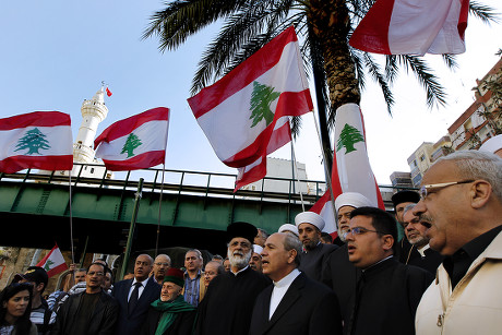 Lebanese Shiite Sunni Clerics Christian Priests Editorial Stock Photo ...