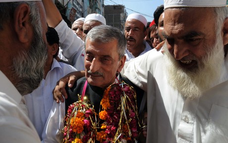 People Greet Ghulam Ahmad Bilour C Editorial Stock Photo - Stock Image ...