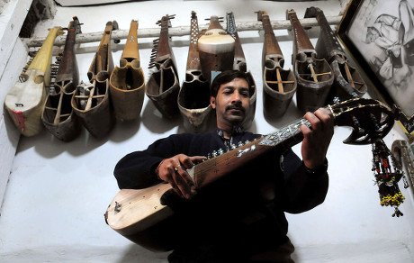 Pakistani Man Checks Traditional Instrument Called Editorial Stock ...