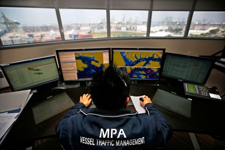Worker Maritime Port Authority Mpa Control Editorial Stock Photo ...