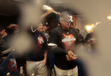 Detroit Tigers Miguel Cabrera Celebrates Andy Editorial Stock Photo ...