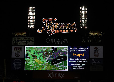 Scoreboard Displays Weather Detroit Tigers Game Editorial Stock Photo ...