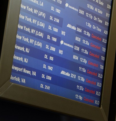 Flight Information Display Indicates Number Cancelled Editorial Stock ...