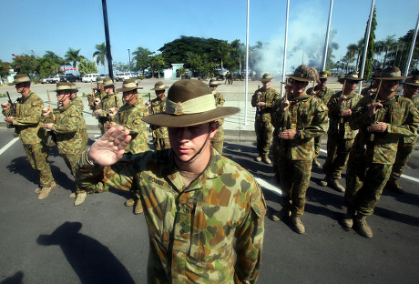 Australian Peacekeeping Force Salute During Handover Editorial Stock ...