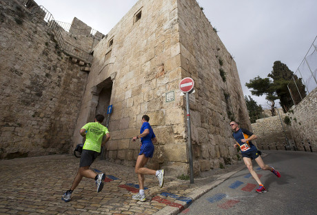 Marathon Runners Sweep Around Part Old Editorial Stock Photo - Stock ...