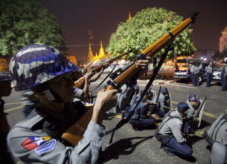 Myanmar Policemen Action They Participate Urgent Editorial Stock Photo ...