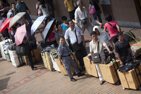 Smugglers Carrying Boxes Goods Wait Line Editorial Stock Photo - Stock ...