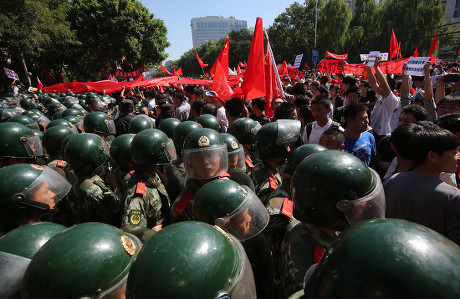 Chinese Riot Police Stand Guard Outside Editorial Stock Photo - Stock ...