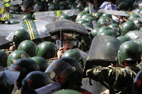 Chinese Riot Police Hold Their Shields Editorial Stock Photo - Stock ...