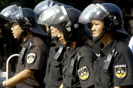 Chinese Riot Police On Patrol Demonstrators Editorial Stock Photo ...
