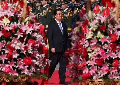 Chinese President Hu Jintao Arrives Flower Editorial Stock Photo ...