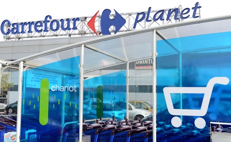 Companys Logo Seen Carrefour Supermarket Lormont Editorial Stock Photo ...