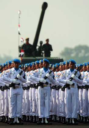 Indonesian Marines Parade During Indonesian Military Editorial Stock ...