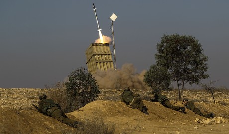 Israeli Soldiers Take Cover Iron Dome Editorial Stock Photo - Stock ...