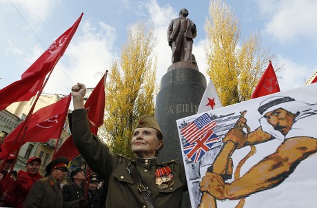 Ukrainian Woman Communist Party Supporter Gestures Editorial Stock ...