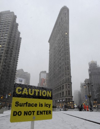 Sign Warning Icy Surfaces Front Flat Editorial Stock Photo - Stock ...