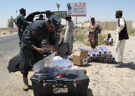 Afghan Police Check Vehicles On Road Editorial Stock Photo - Stock ...