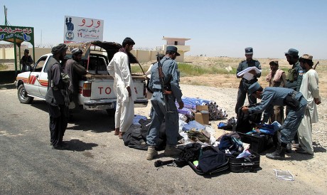 Afghan Police Check Vehicles On Road Editorial Stock Photo - Stock ...