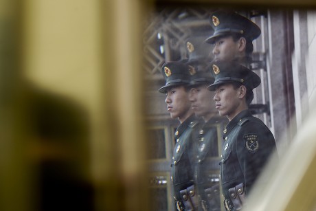 Paramilitary Police Officer Stands Guard East Editorial Stock Photo ...