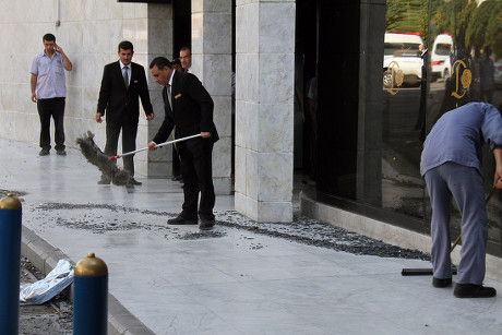 Workers Clear Debris On Site Explosion Editorial Stock Photo - Stock ...