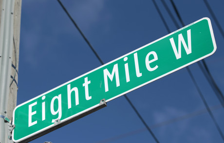 Sign Eight Mile Road Where Detroit Editorial Stock Photo - Stock Image ...