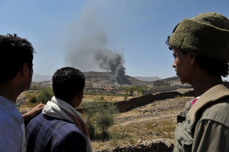 Yemenis Watch Black Pall Smoke Rising Editorial Stock Photo - Stock ...