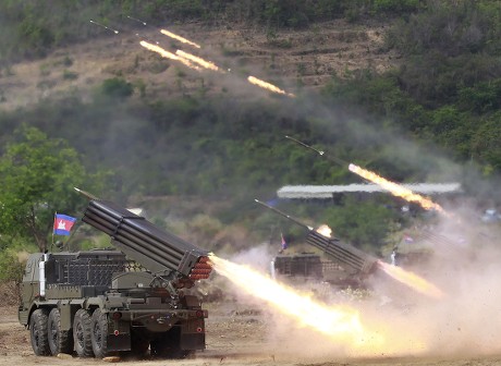 Several Multiple Rocket Launchers Bm21 Fired Editorial Stock Photo ...