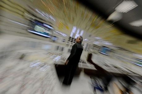 Worker Seen Main Control Room During Editorial Stock Photo - Stock ...