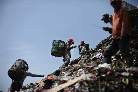Indonesian Scavengers Collect Recyclable Plastics Bantargebang ...
