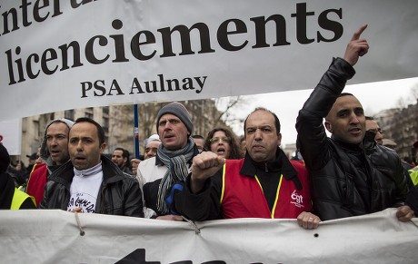 Psa Peugeot Citroen Employees March Protest Editorial Stock Photo ...