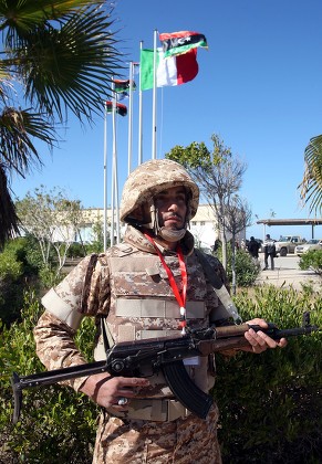 Libyan Soldier Stands Near Libyan Italian Editorial Stock Photo - Stock ...