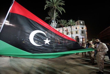 Libyans Take Part Ceremony Hoisting Libyan Editorial Stock Photo ...